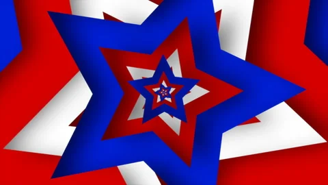 rotating blue and red stars on white bac... | Stock Video | Pond5