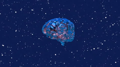 Rotating brain model animation over star... | Stock Video | Pond5