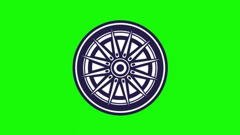 Rotating Car Wheels Animation on Green S... | Stock Video | Pond5