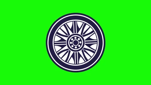 Rotating Car Wheels Animation on Green S... | Stock Video | Pond5