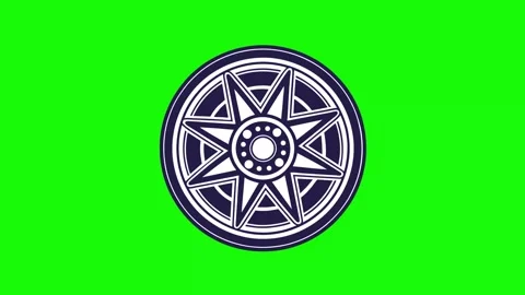 Rotating Car Wheels Animation on Green S... | Stock Video | Pond5