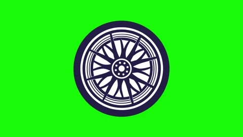 Rotating Car Wheels Animation on Green S... | Stock Video | Pond5