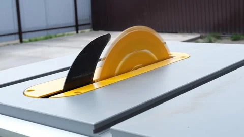 A rotating circular saw blade is capture... | Stock Video | Pond5