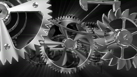 Rotating cogs in clock gear mechanism | Stock Video | Pond5