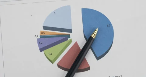 Rotating color paper chart and ballpoint... | Stock Video | Pond5