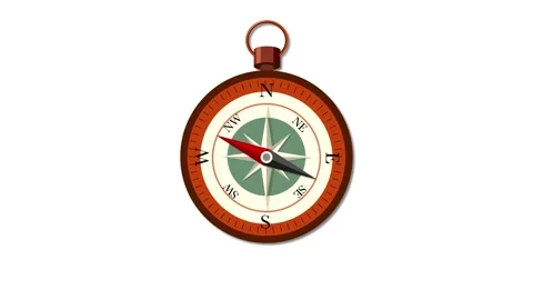 Rotating Compass Animation on White Back... | Stock Video | Pond5
