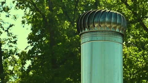 Rotating deflector ventilation pipe on r... | Stock Video | Pond5