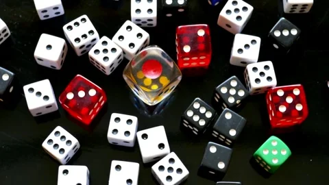 Rotating dice on black background | Stock Video | Pond5