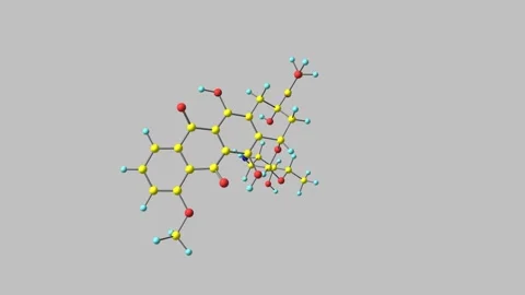 Rotating doxorubicin drug molecular stru... | Stock Video | Pond5