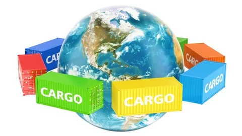 Rotating Earth Globe with cargo containe... | Stock Video | Pond5