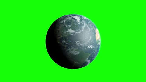 Rotating Earth On Green Screen | Stock Video | Pond5