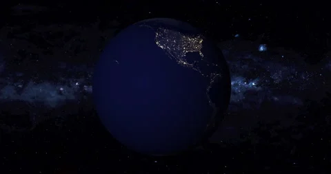 Rotating Earth night view surface on mil... | Stock Video | Pond5