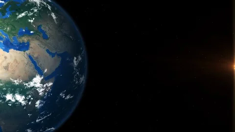 Rotating Earth Planet, Moving World 3D L... | Stock Video | Pond5