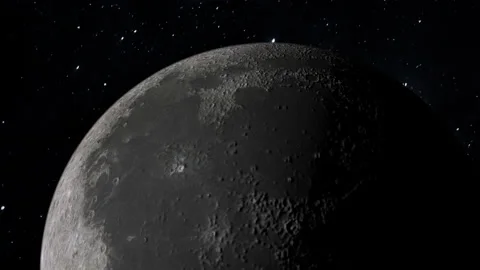 Rotating Full Moon In The Deep Space | Stock Video | Pond5
