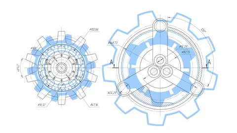 Rotating gears.Technology background.Tec... | Stock Video | Pond5