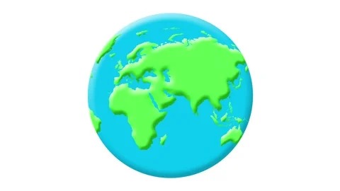 Rotating globe map animation with green ... | Stock Video | Pond5