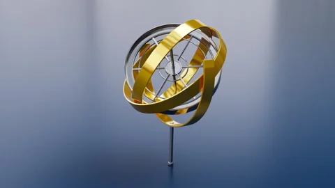 Gyroscope Animation Gyroscope Tool Icons Set Cartoon Vector. Various