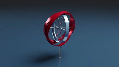 Rotating gyroscope. 3D rendering, loopin... | Stock Video | Pond5