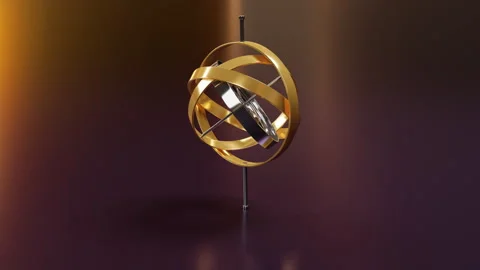 Rotating gyroscope. 4k loop animation. 3... | Stock Video | Pond5
