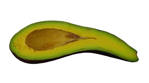Rotating Half Long Neck Avocado on White... | Stock Video | Pond5