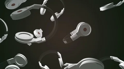 Rotating headphones. 3D animation. | Stock Video | Pond5