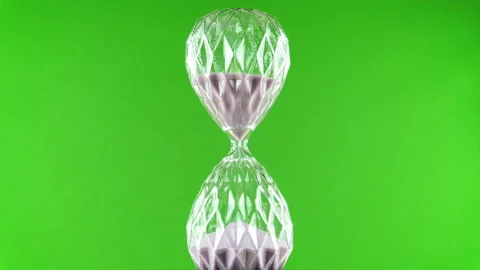 Rotating Hourglass Flask On A Green Back... | Stock Video | Pond5