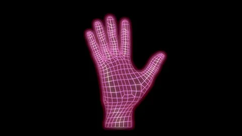 Rotating human hand . Wireframe 3d anima... | Stock Video | Pond5