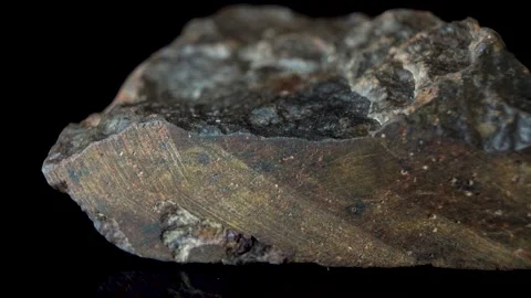 Rotating Of An Iron Meteorite. black bac... | Stock Video | Pond5