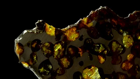 Rotating Of An Iron Meteorite. black bac... | Stock Video | Pond5