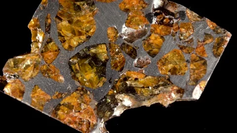 Rotating Of An Iron Meteorite. black bac... | Stock Video | Pond5