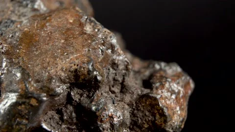 Rotating Of An Iron Meteorite. black bac... | Stock Video | Pond5