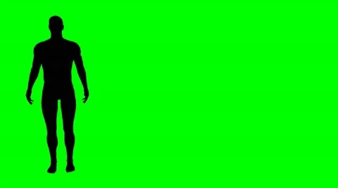 Rotating man silhouette green screen | Stock Video | Pond5