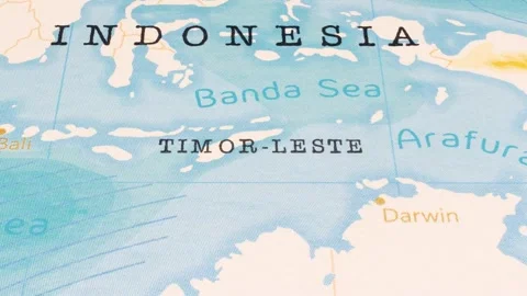 A Rotating Map Centered on Timor-Leste. | Stock Video | Pond5