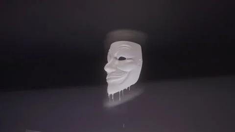 Rotating Mask Drips White Paint in a Stu... | Stock Video | Pond5