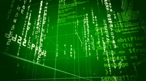 Binary Code Matrix Cube Abstract Programing Digital Code Script Matrix