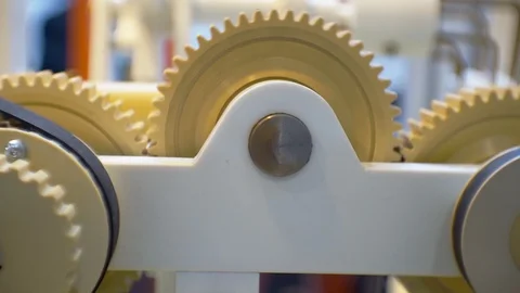 rotating mechanical details of a complex... | Stock Video | Pond5