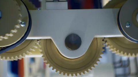 rotating mechanical details of a complex... | Stock Video | Pond5