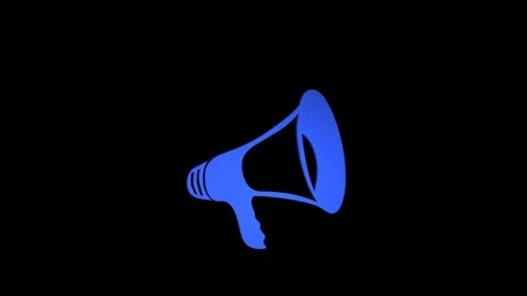 Rotating megaphone symbol with alpha cha... | Stock Video | Pond5