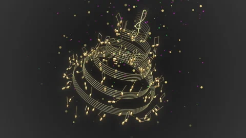 Rotating Musical Notes against a dark ba... | Stock Video | Pond5