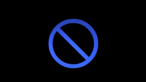 Rotating NO symbol with alpha channel | Stock Video | Pond5