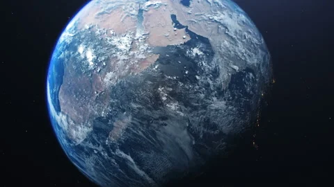 Rotating planet Earth with a real tilt a... | Stock Video | Pond5