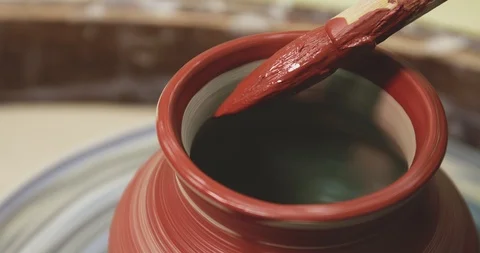 Rotating pottery wheel. Craftsman artist... | Stock Video | Pond5