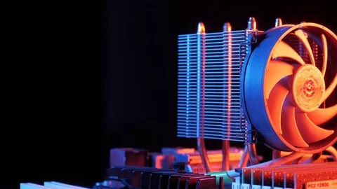 rotating processor CPU fan installed on ... | Stock Video | Pond5