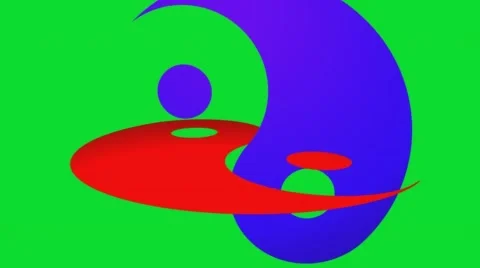 Rotating Red and Blue Yin Yang Symbol Gr... | Stock Video | Pond5