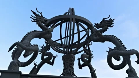 Rotating shot of the sculpture of the se... | Stock Video | Pond5