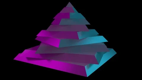 Rotating sliced pyramid. 3D graphics, le... | Stock Video | Pond5