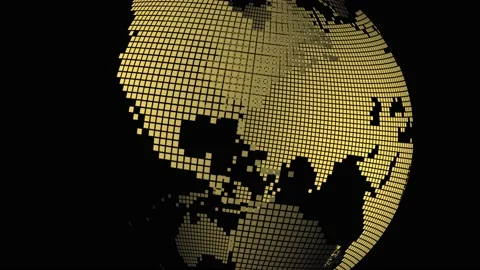 Rotating square dotted Earth Globe | Stock Video | Pond5