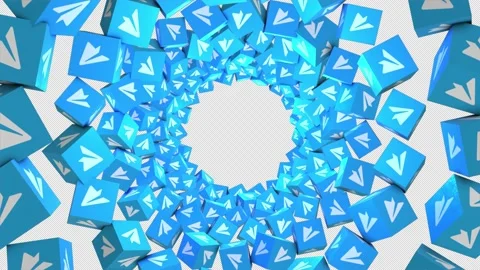 Rotating Telegram Icons On Alpha | Stock Video | Pond5