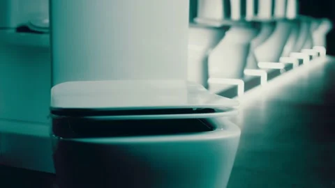 Rotating Toilet bowl and urinals and bid... | Stock Video | Pond5