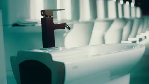 Rotating Toilet bowl and urinals and bid... | Stock Video | Pond5